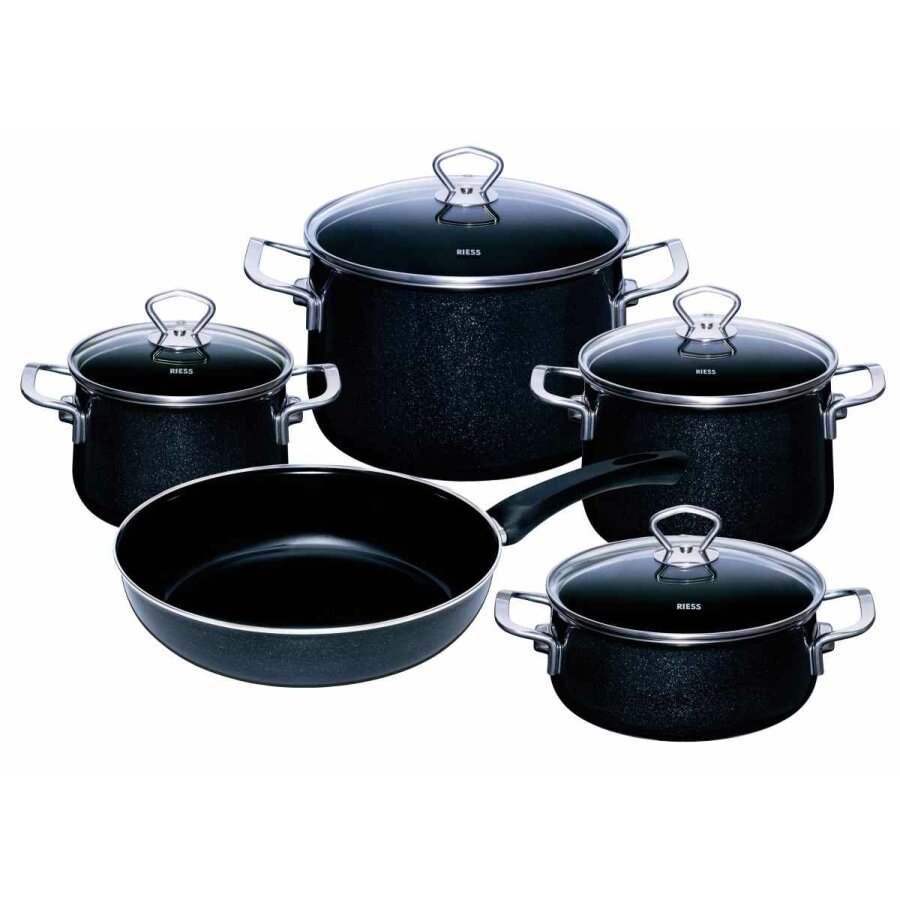 Riess 5-teiliges Topfset Black Magic Emaille kaufen