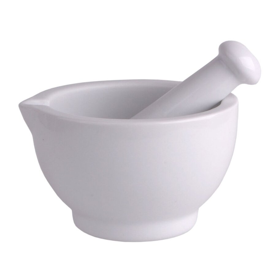 Keramik Mörser & Stößel mit Ausgießer 10,5cm | hawato.de